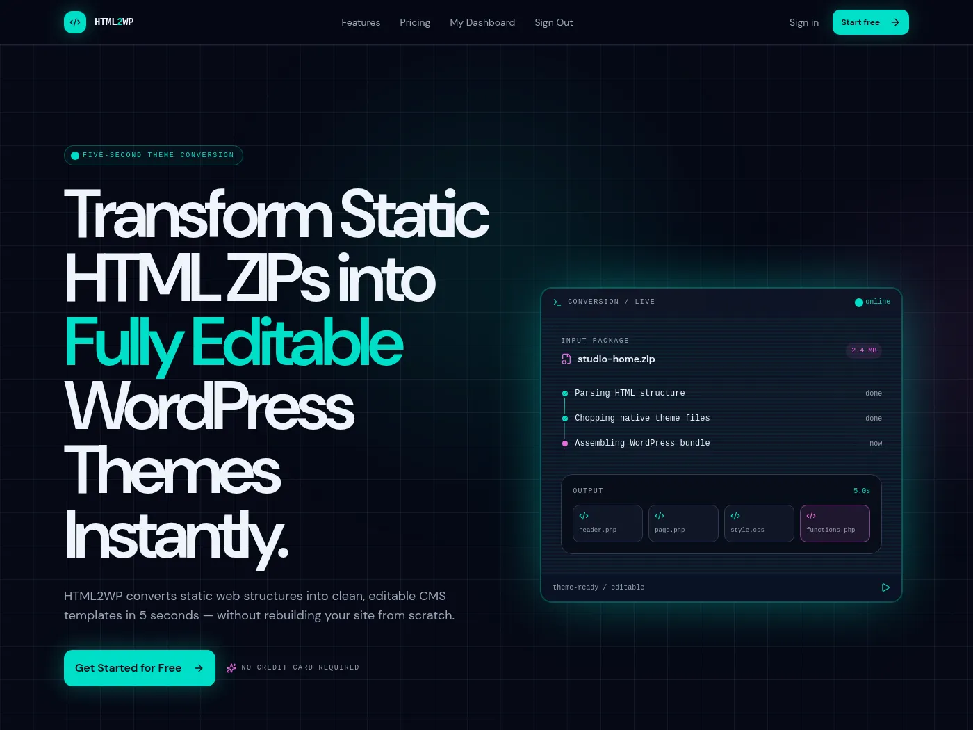 HTML2WP Converter