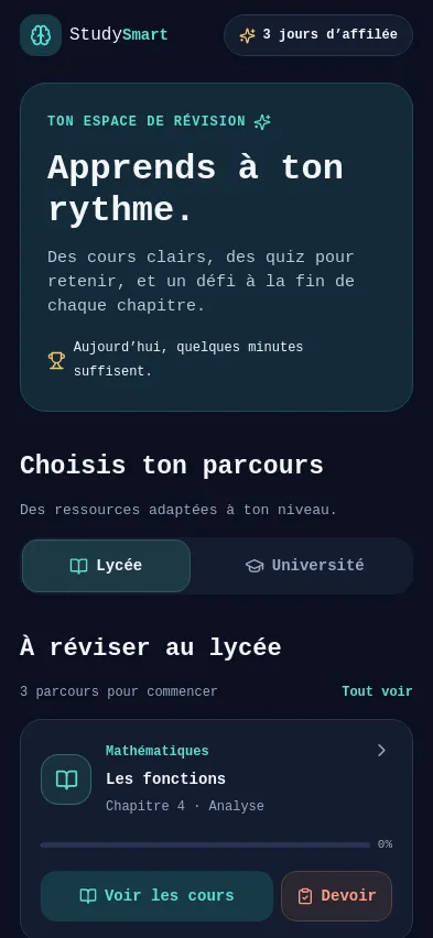 StudySmart Mobile App