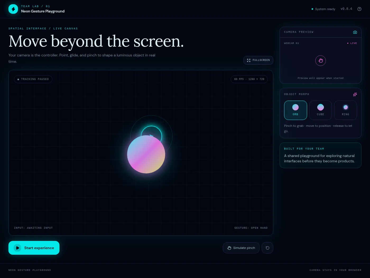 Neon Gesture Playground