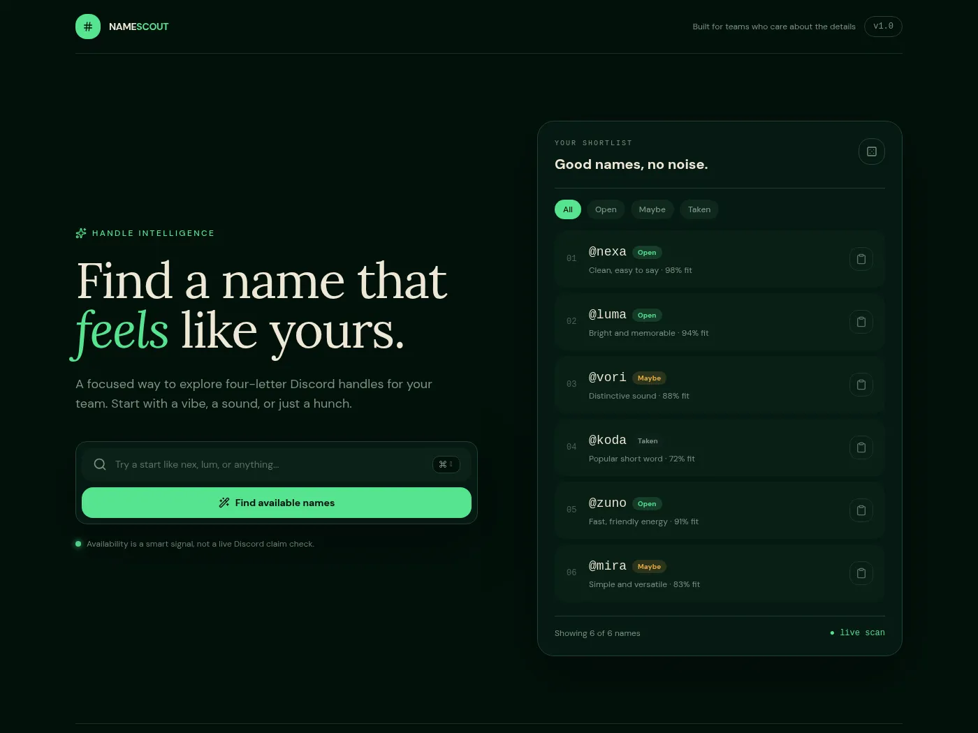 Discord Name Finder