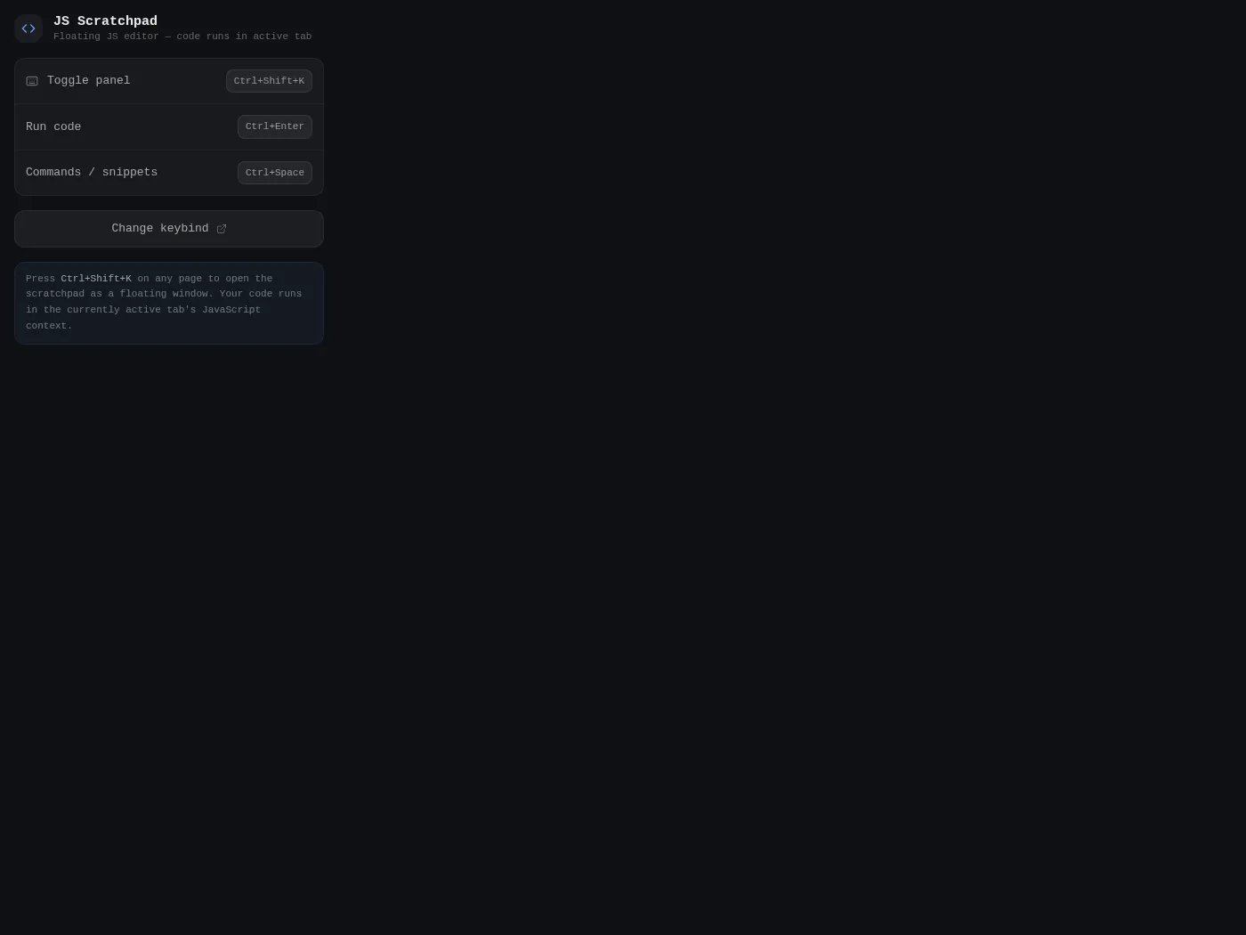 JS Scratchpad Extension