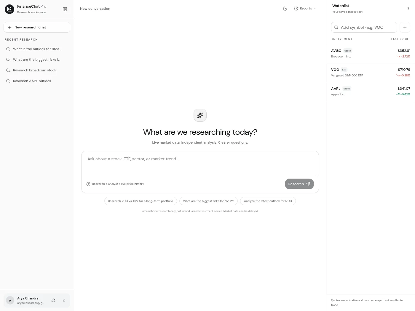FinanceChat Pro