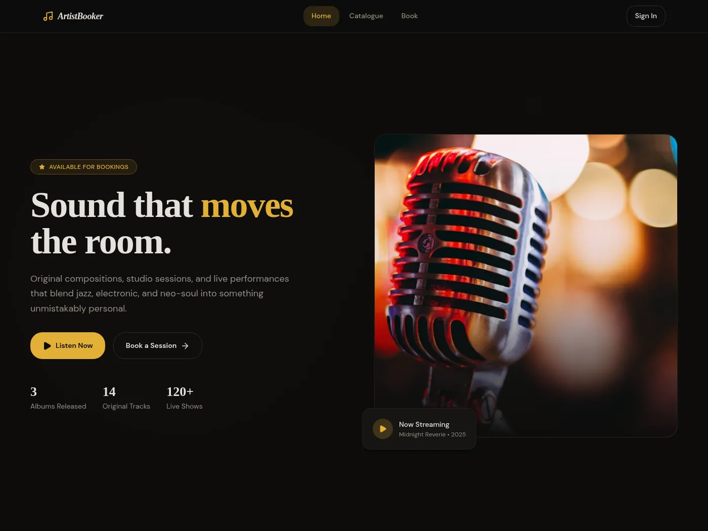 ArtistBooker Website