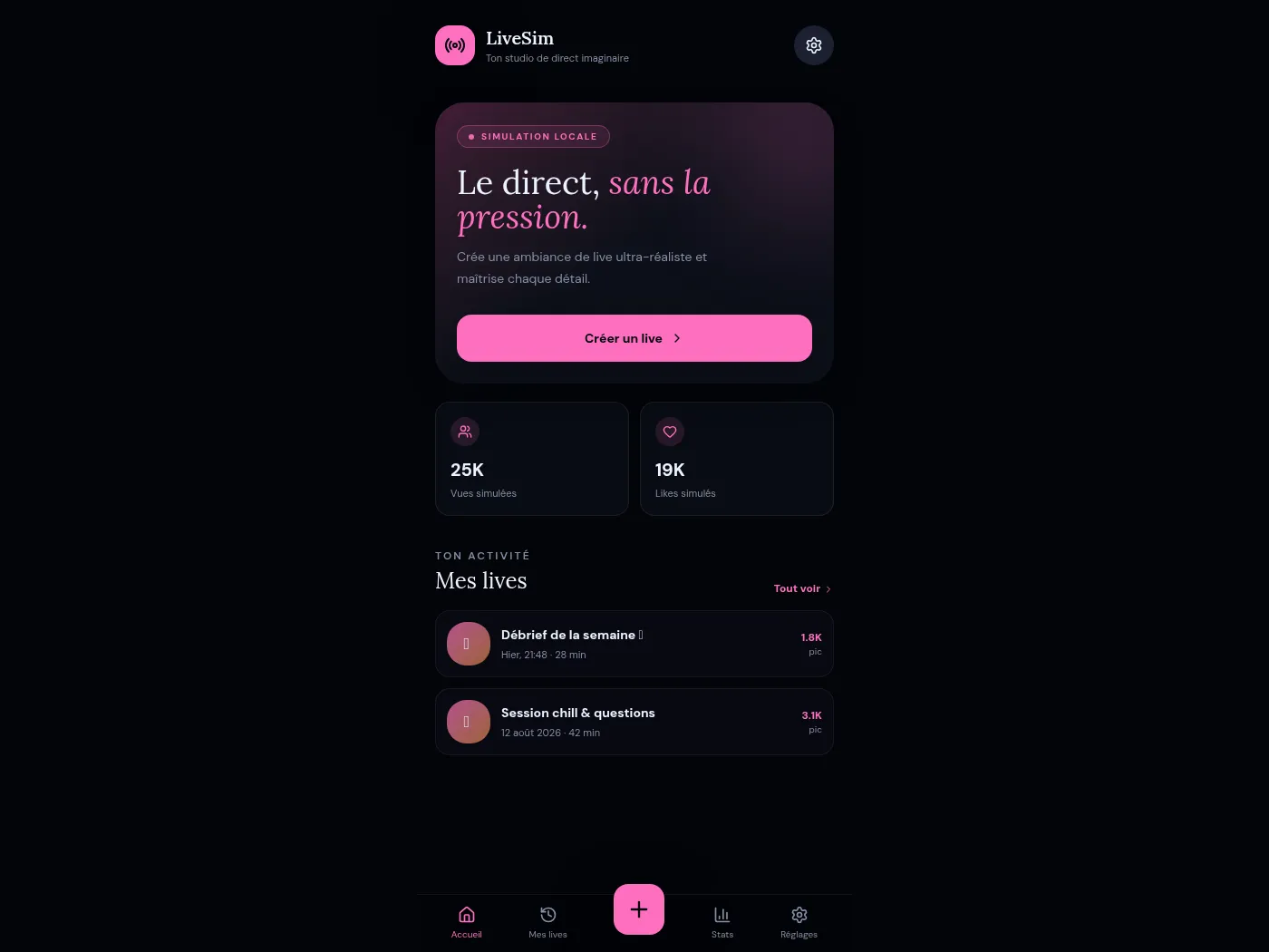 LiveSim – Simulated Live Experience