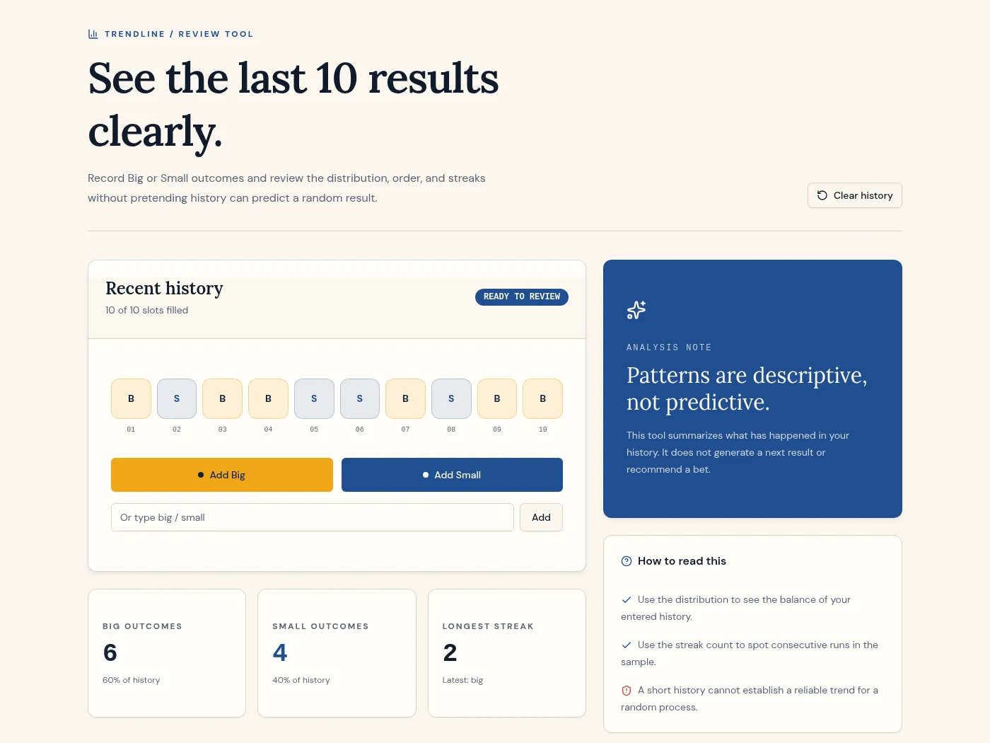 Big Small Result Analyzer