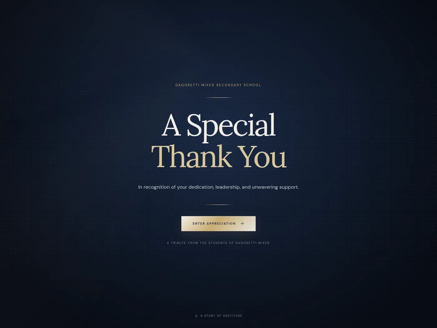 A Special Thank You