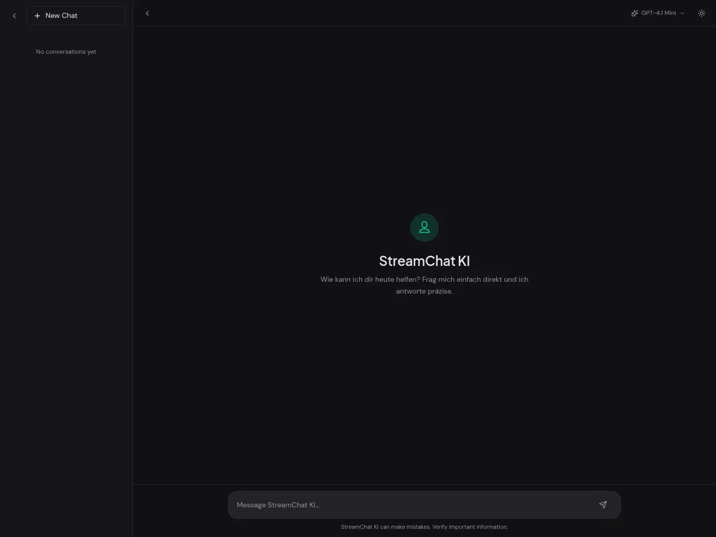 StreamChat KI Interface