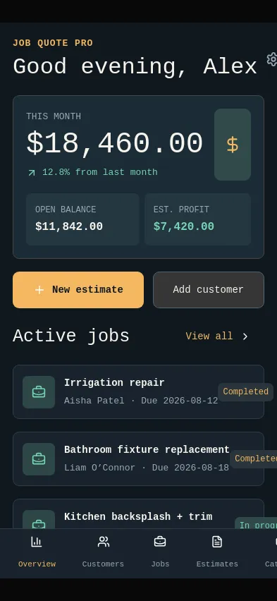 Job Quote Pro App