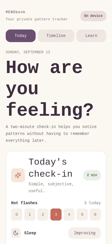 MenoBook Tracker