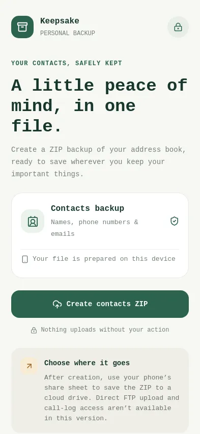 Call & Contact Backup