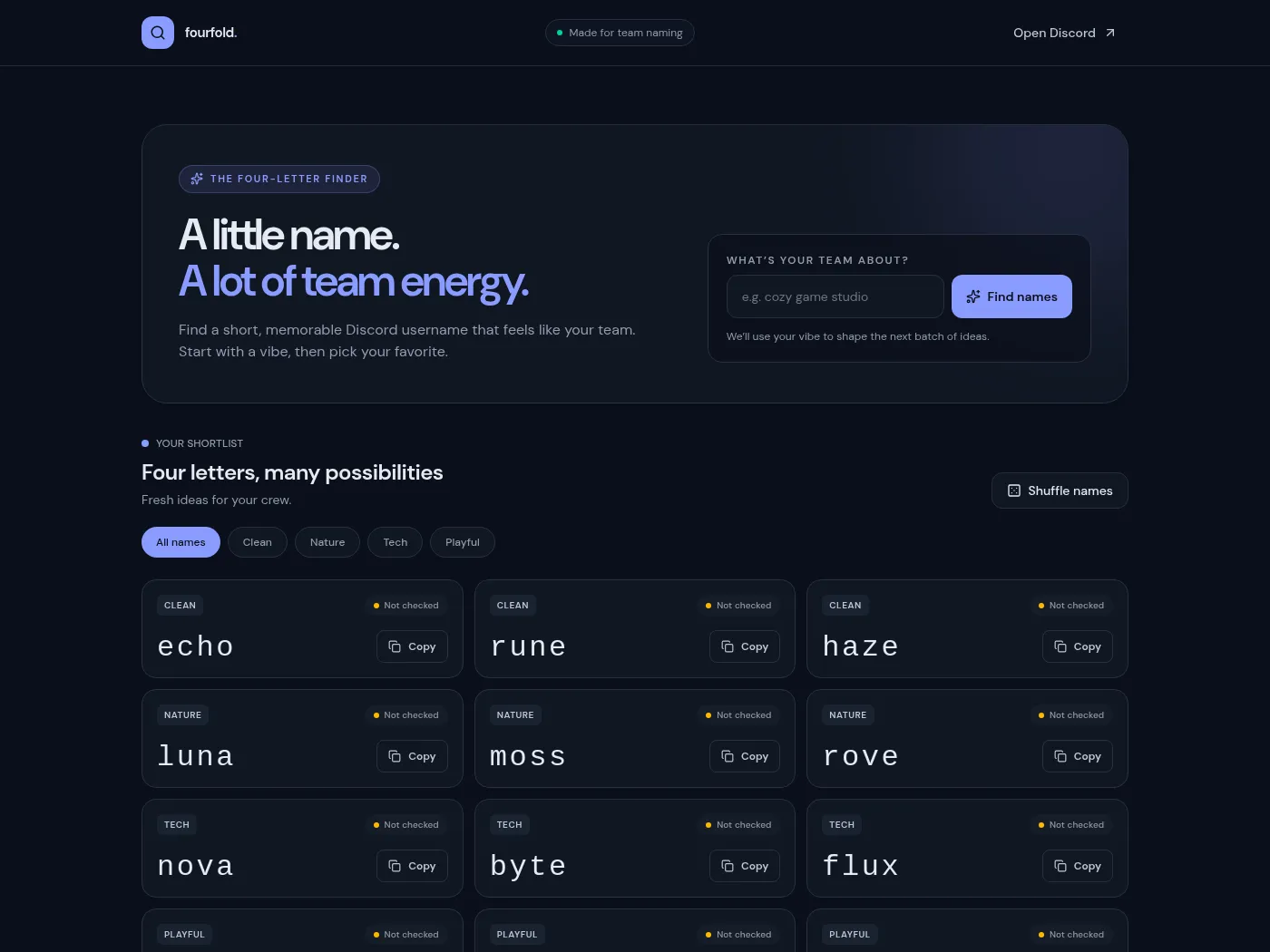 Discord Name Finder