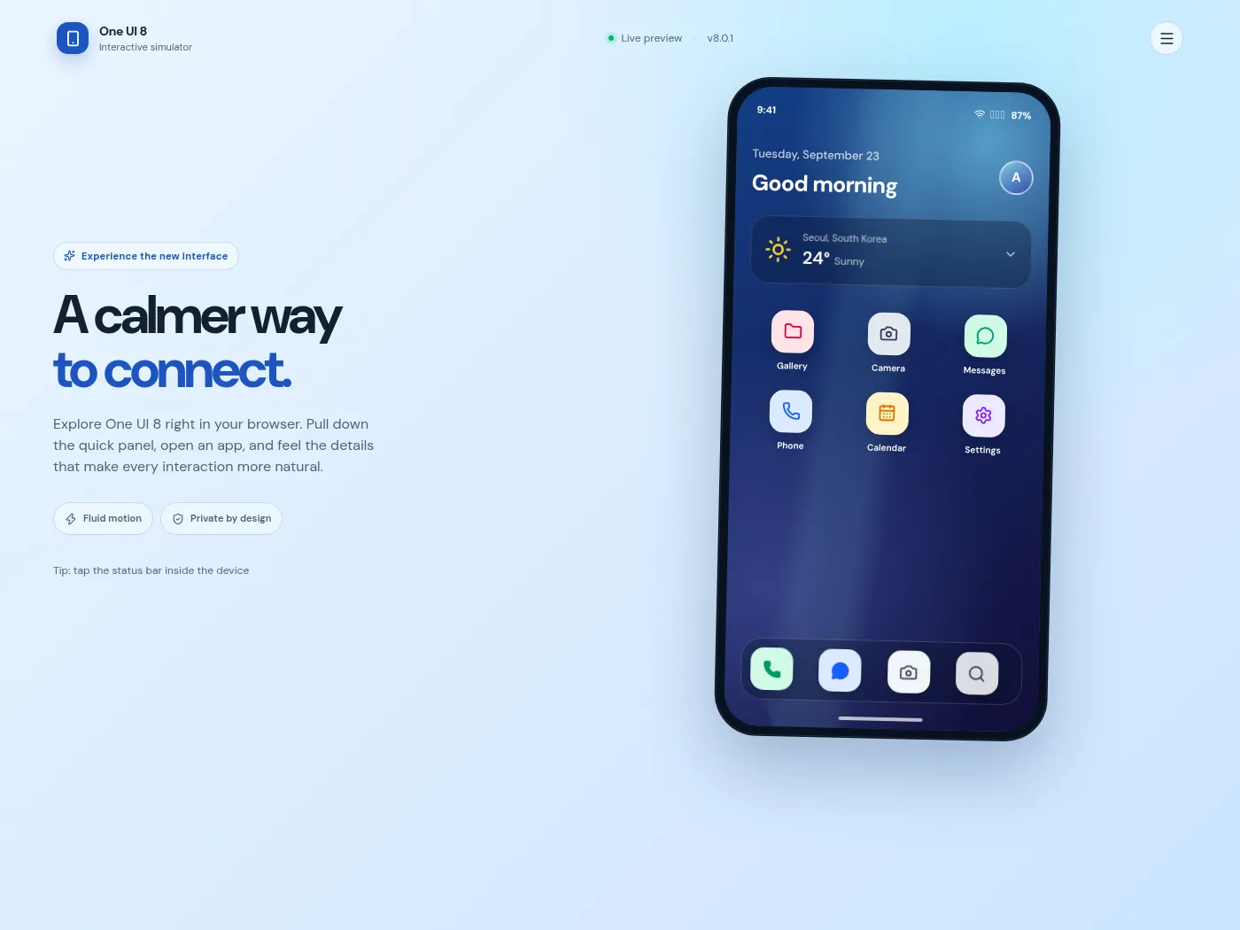 One UI 8 Simulator