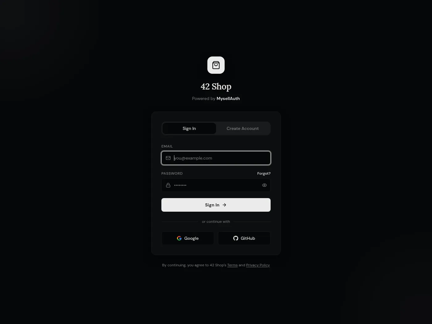 MysellAuth Modern Theme