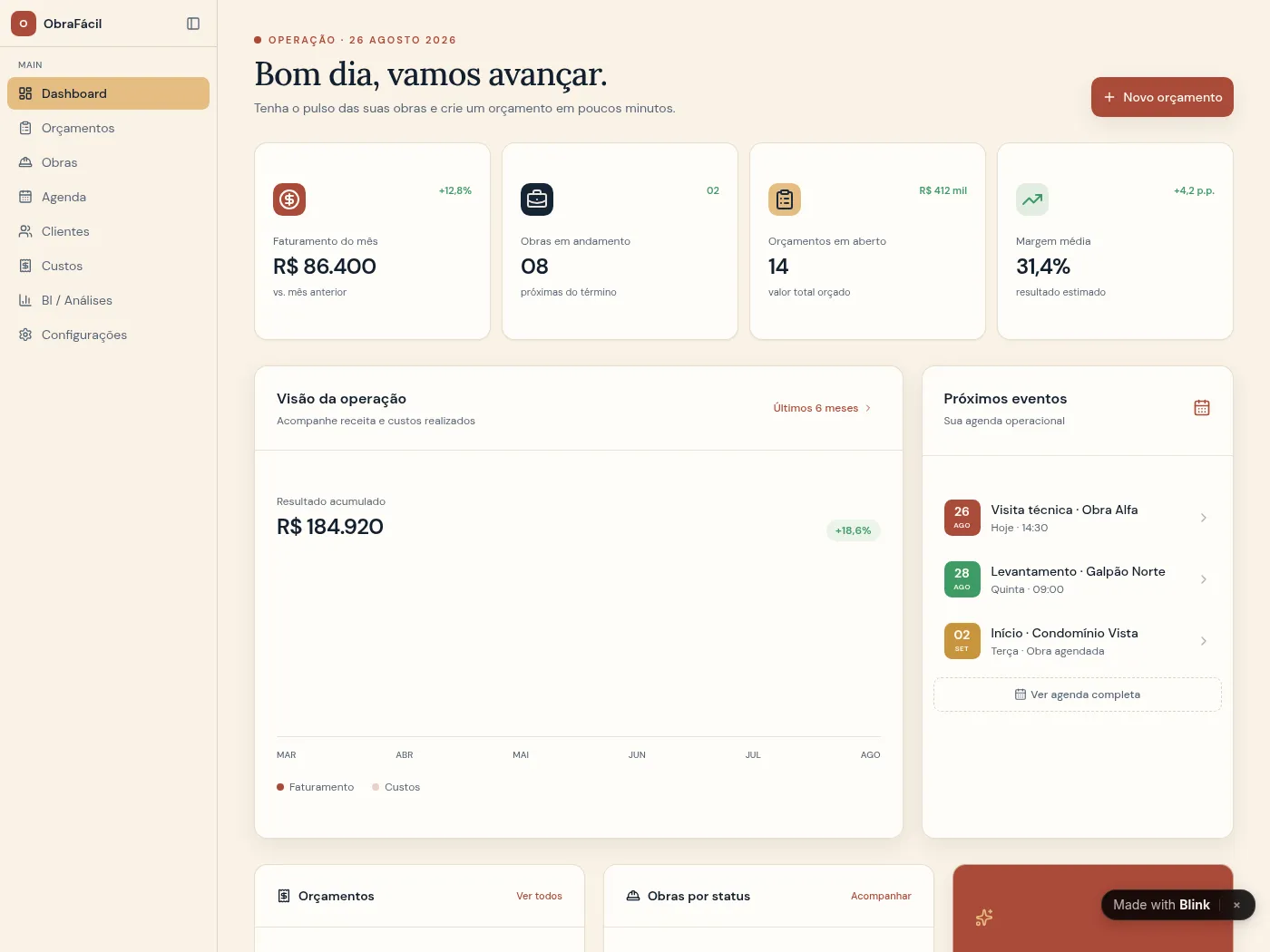 ObraFácil Dashboard