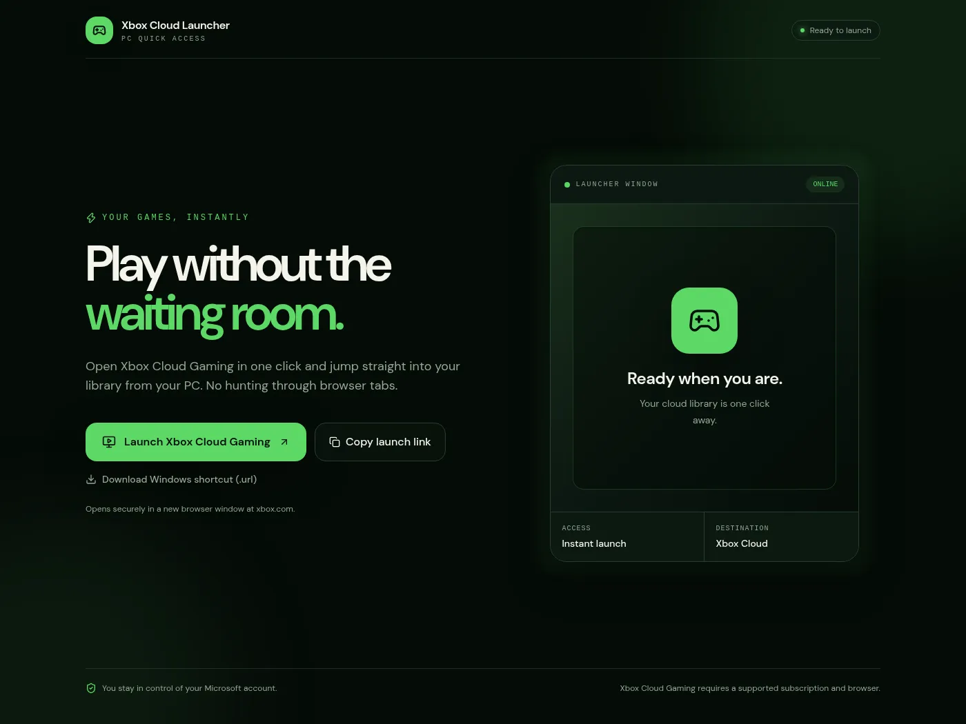 Xbox Cloud Launcher