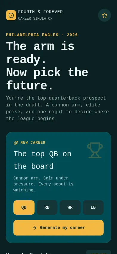 NFL Career Simulator