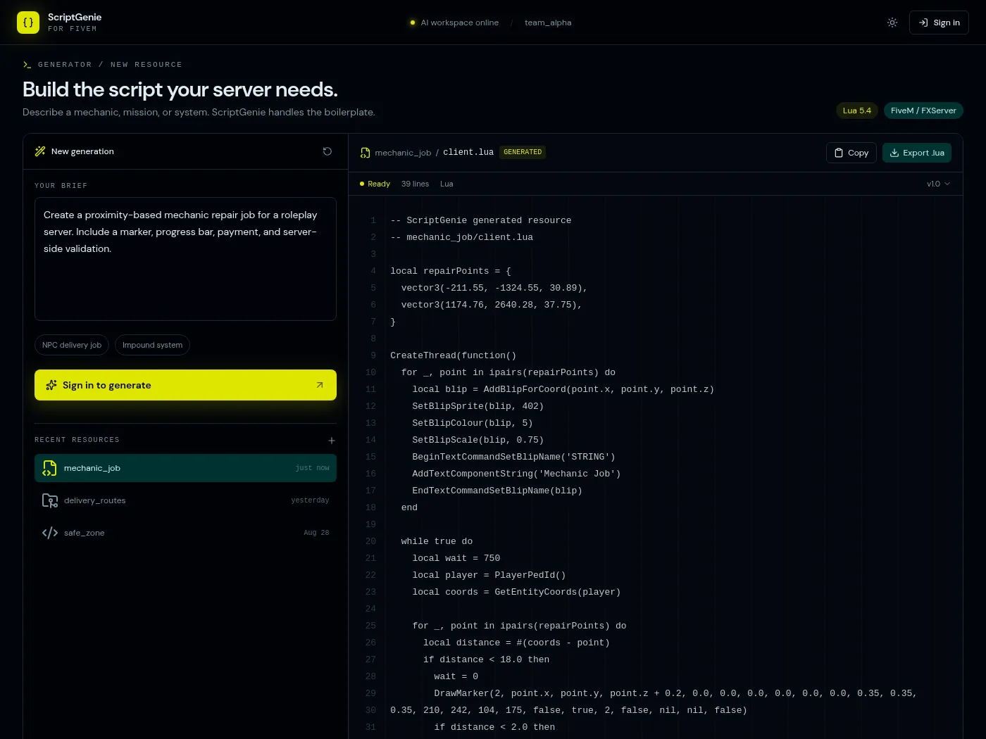 ScriptGenie for FiveM