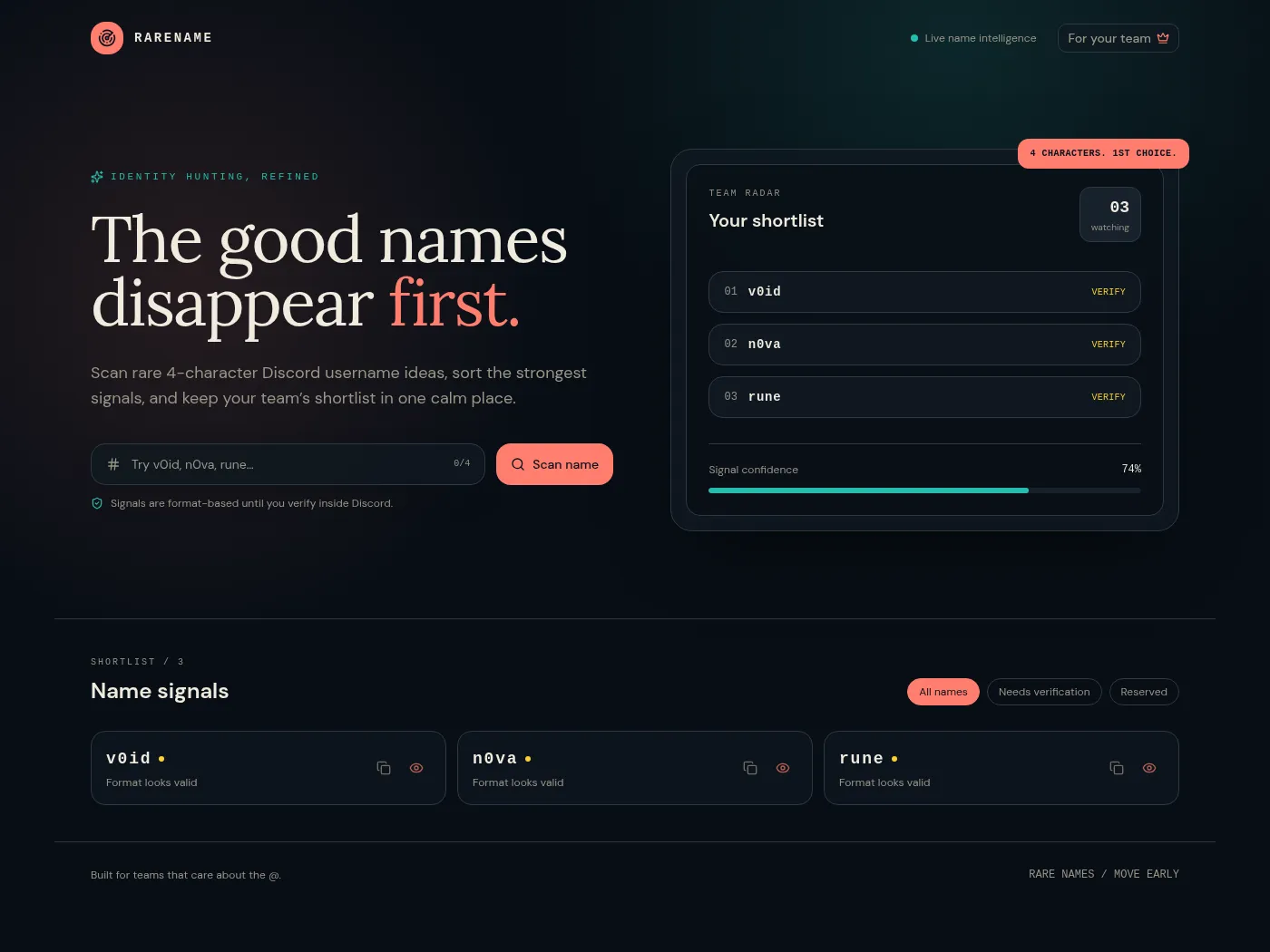 RareName Discord Checker