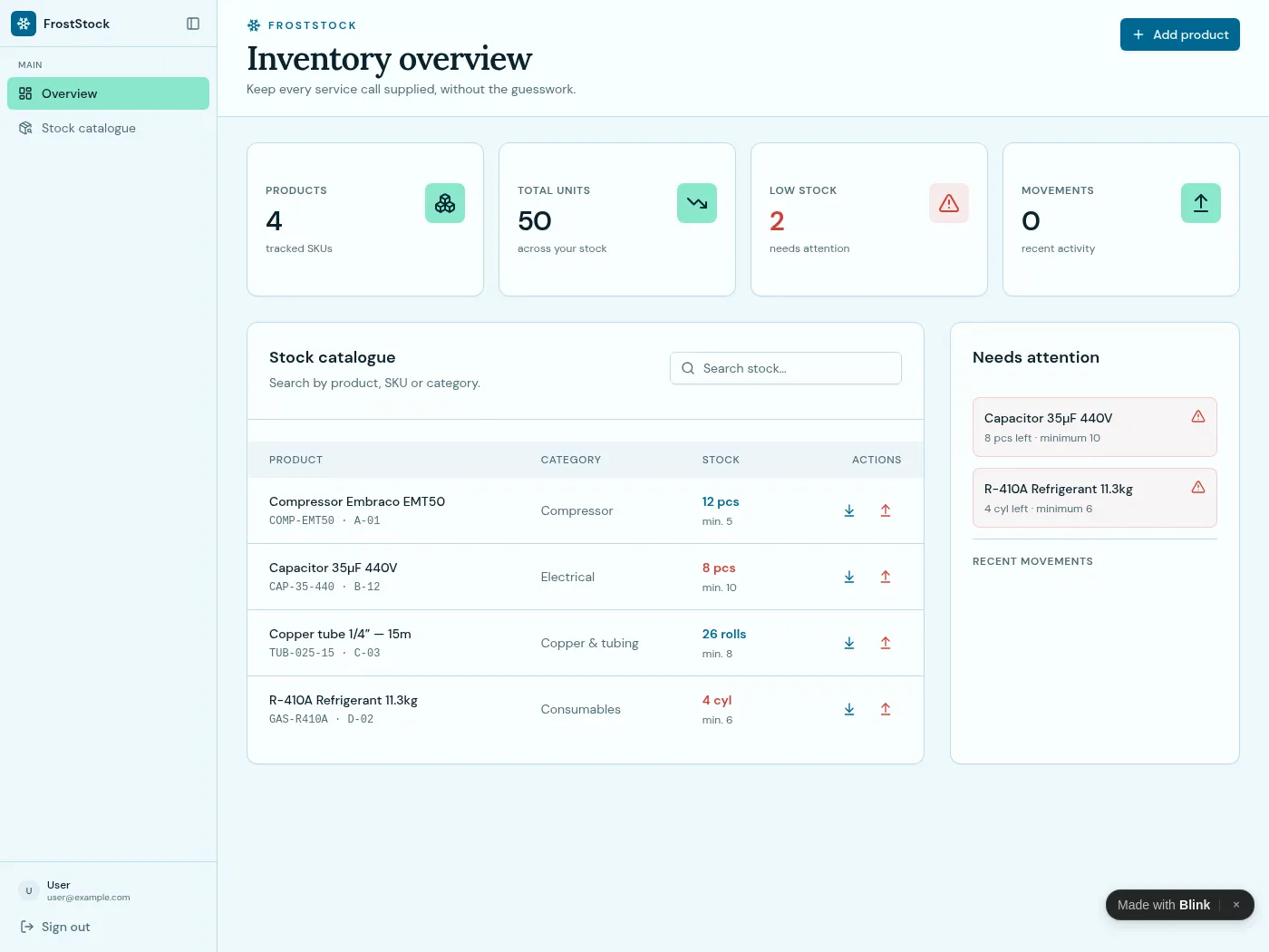 FrostStock Manager