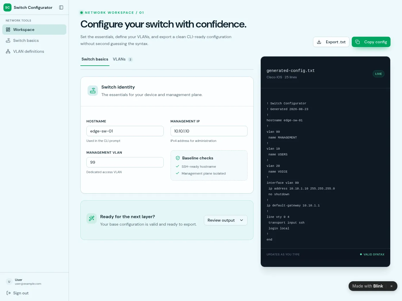 Switch Configurator