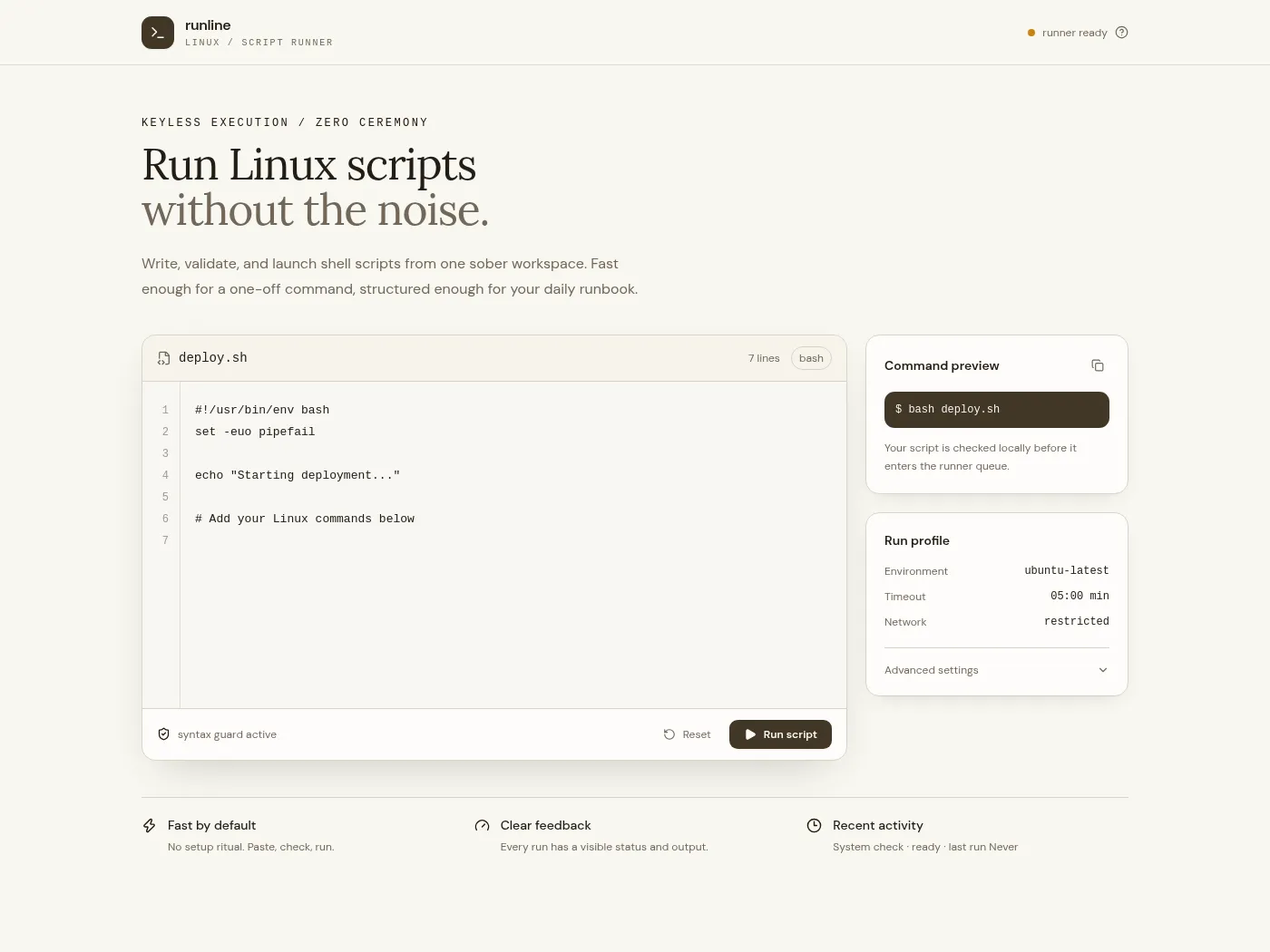 Sober Linux Script Runner