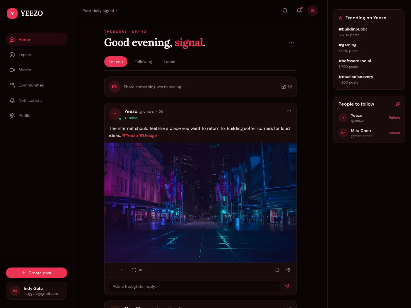 Yeezo Social Platform