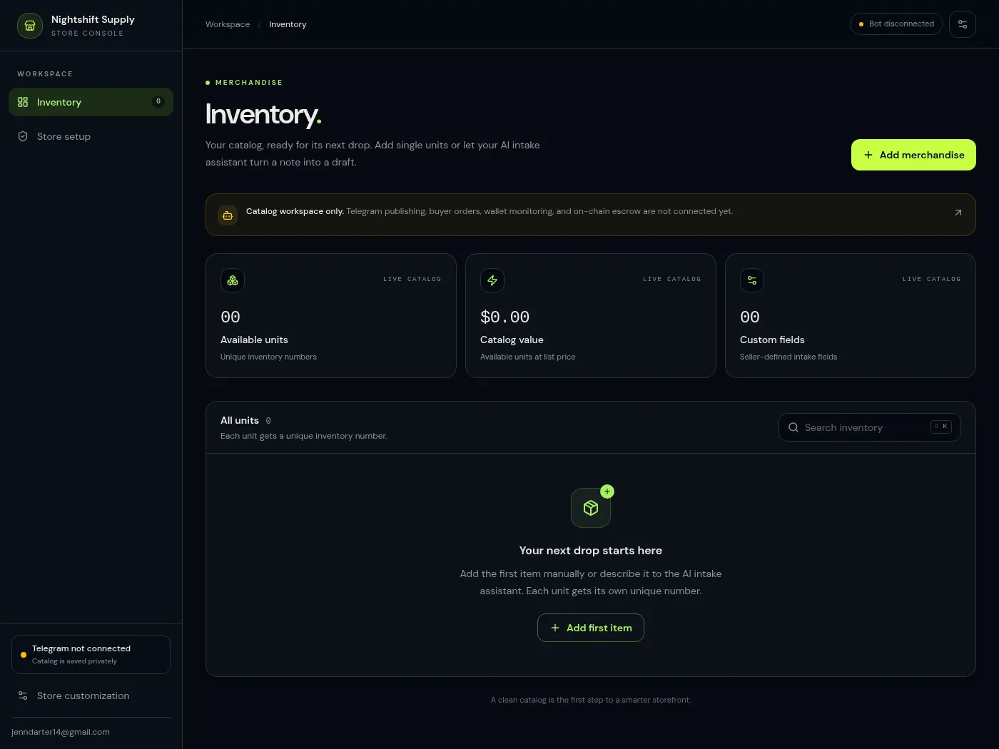 Obliterated Telegram Store AI