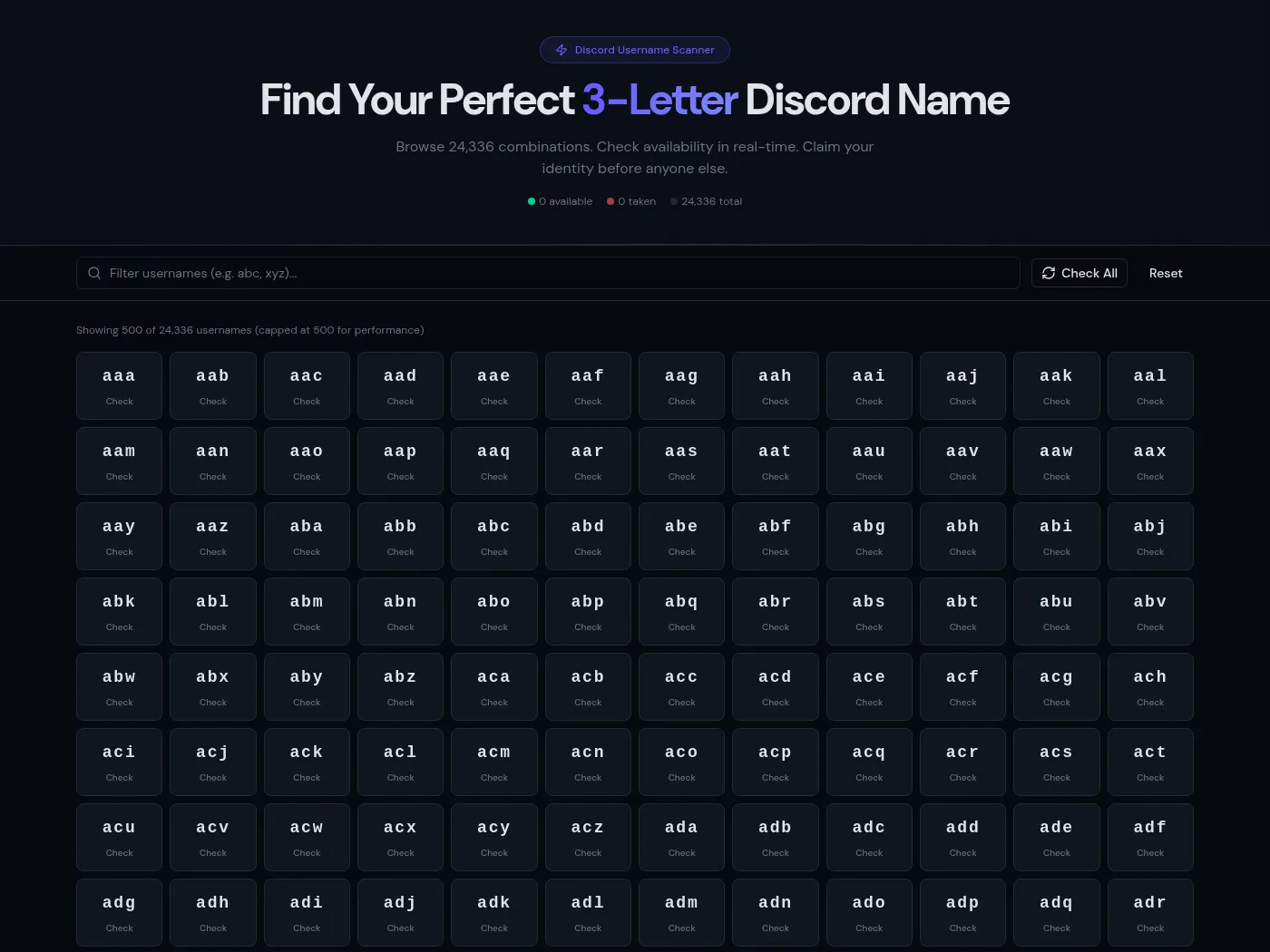 Discord Name Finder