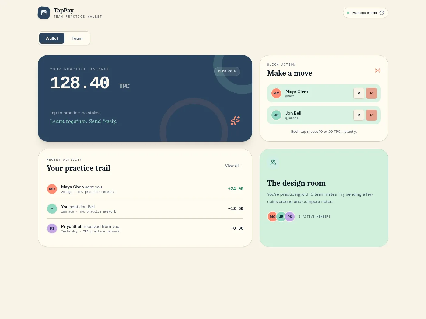 Team Crypto Wallet Sim
