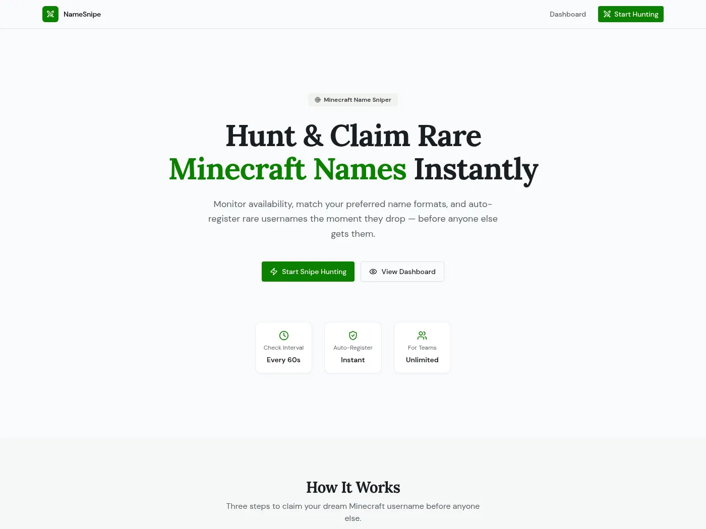 NameSnipe Minecraft