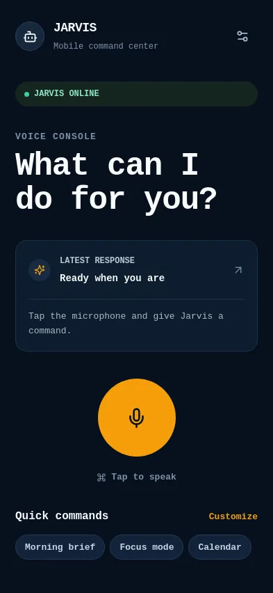 Jarvis Mobile Control