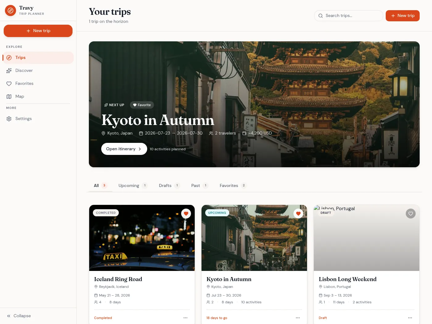 Travy Trip Planner