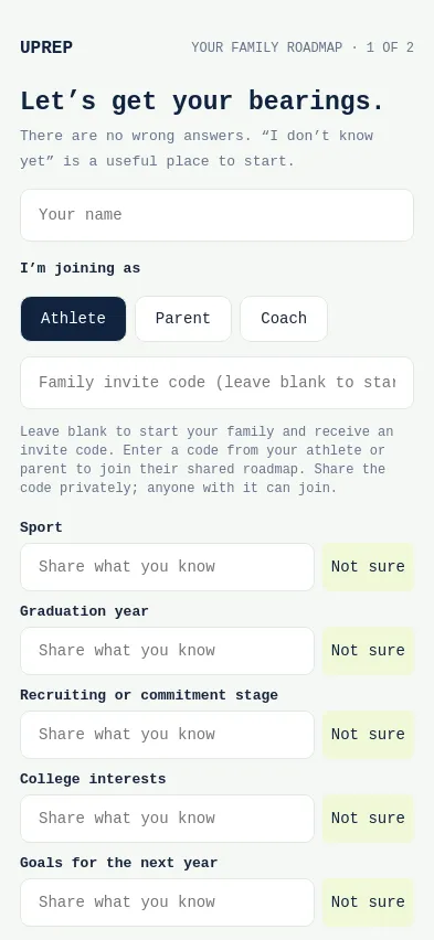 UPREP Athlete Prep App