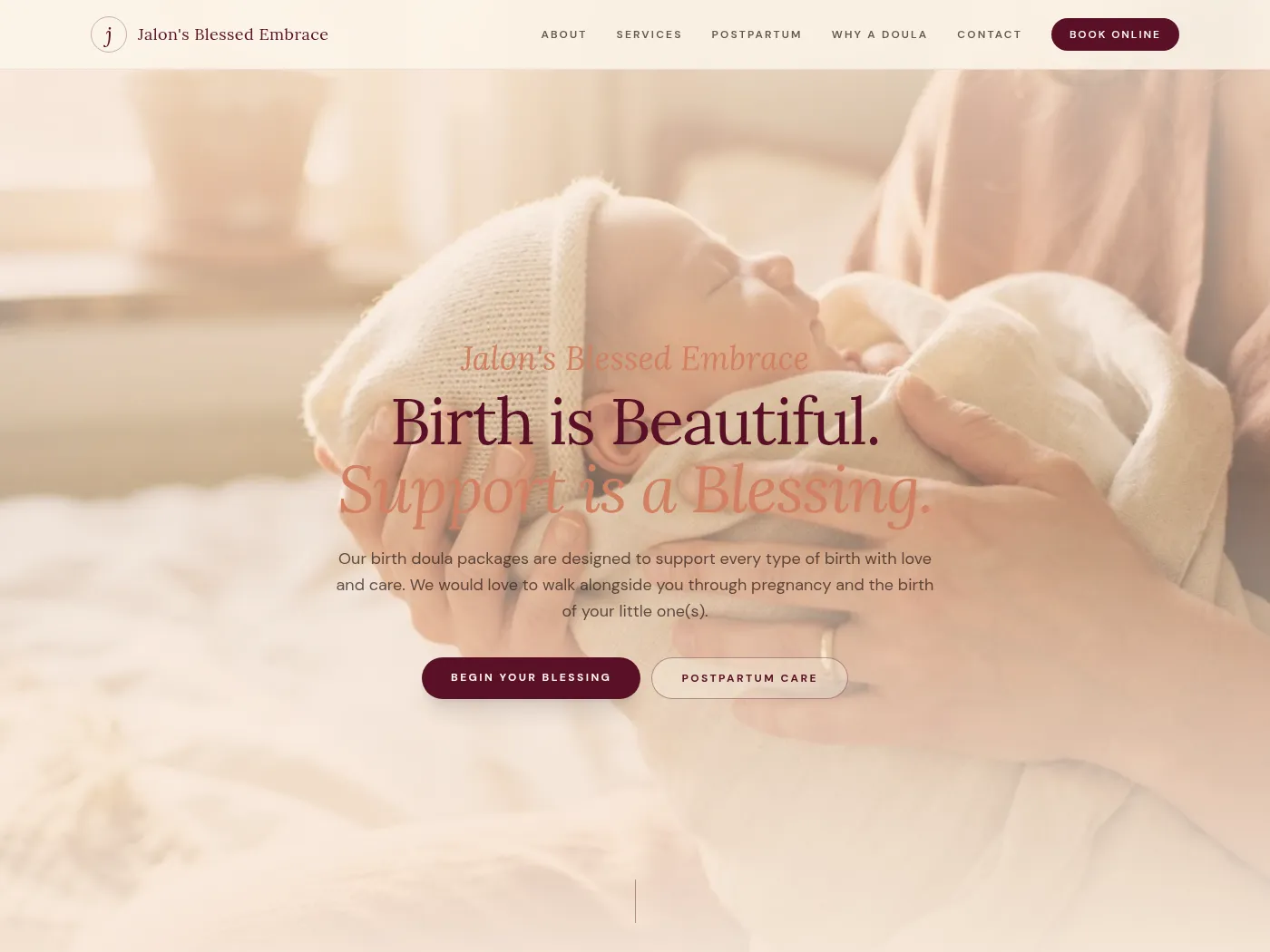 Blessed Embrace Doula Site