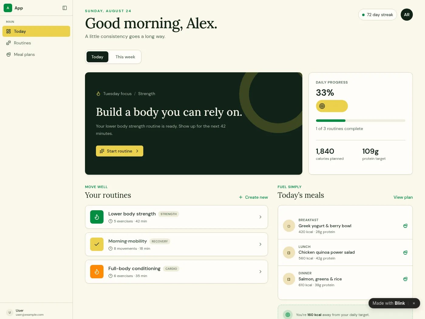 RoutineFit Planner