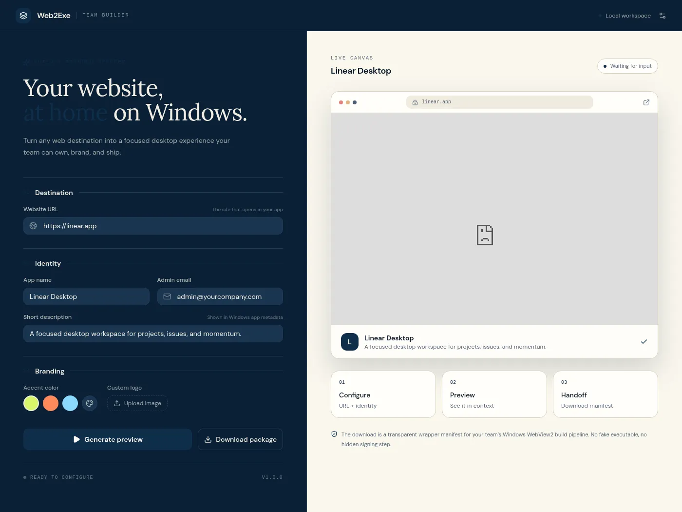 Web2Exe Builder