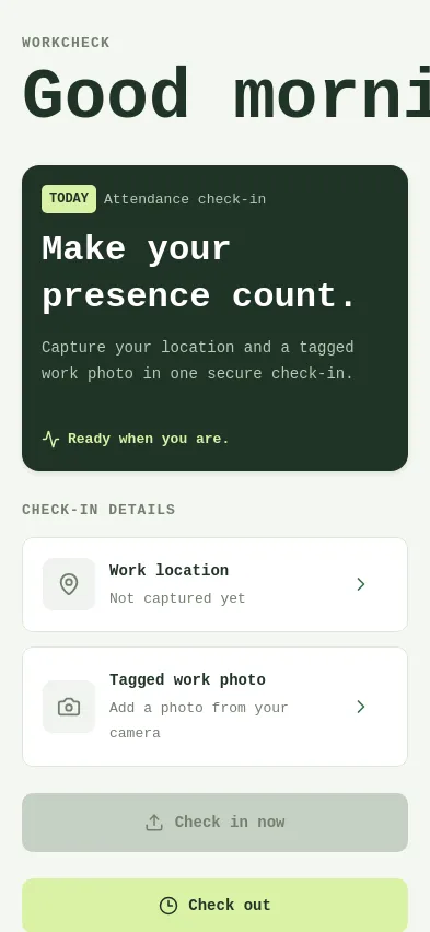 WorkCheck In Mobile