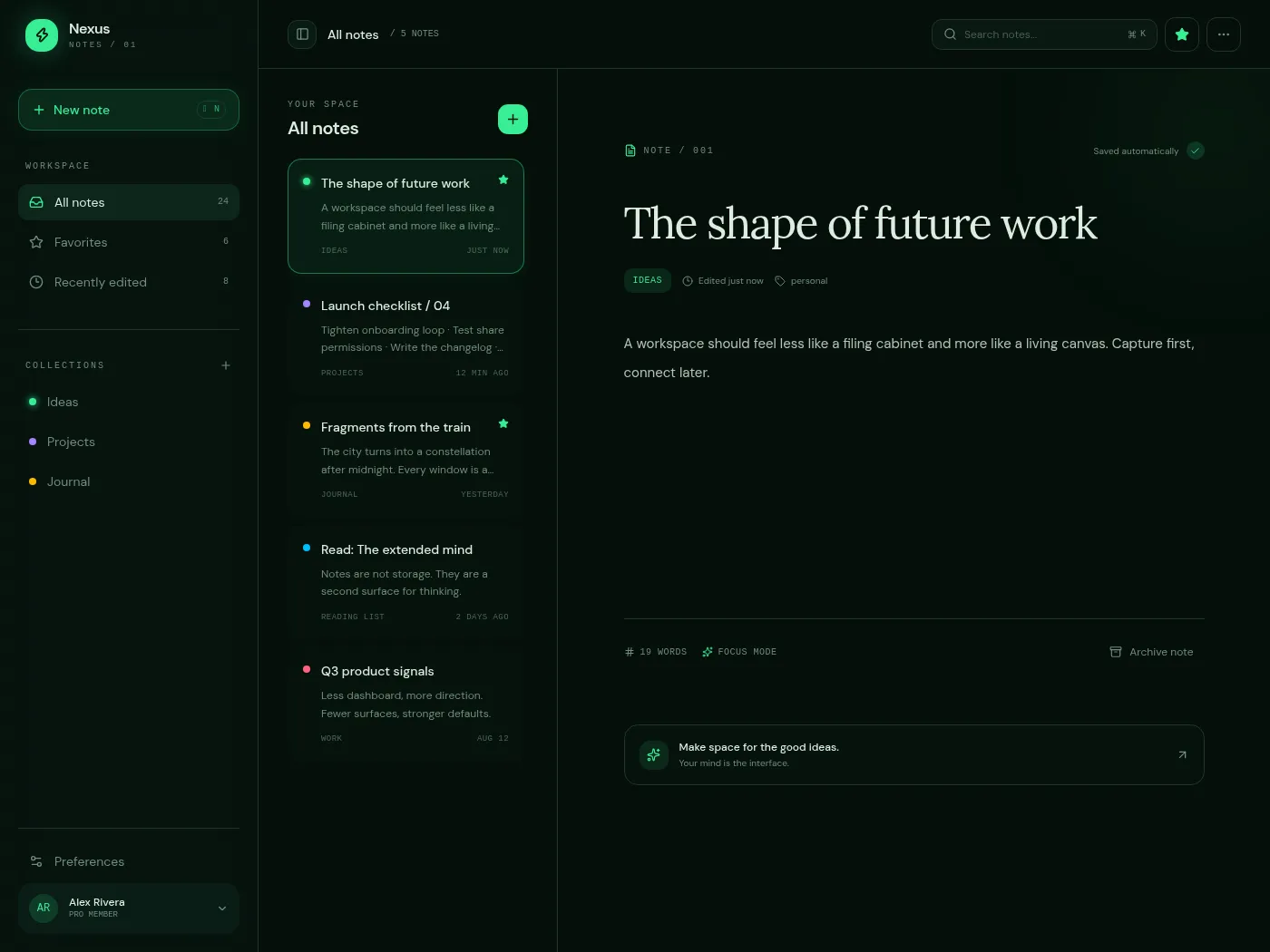 Futuristic Notes Hub