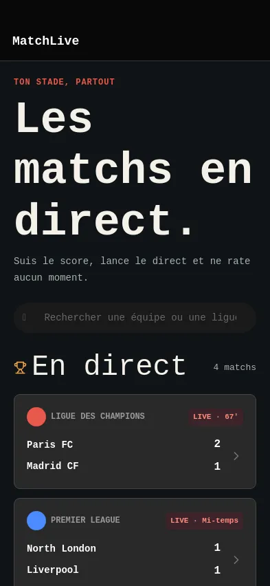 MatchLive Mobile
