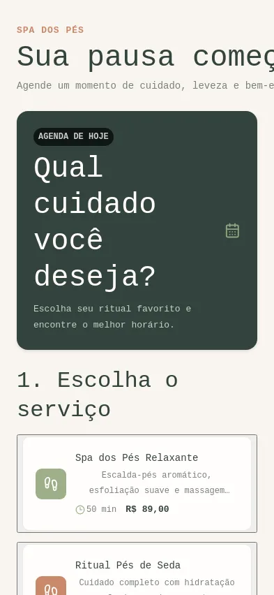 Spa dos Pés Agenda
