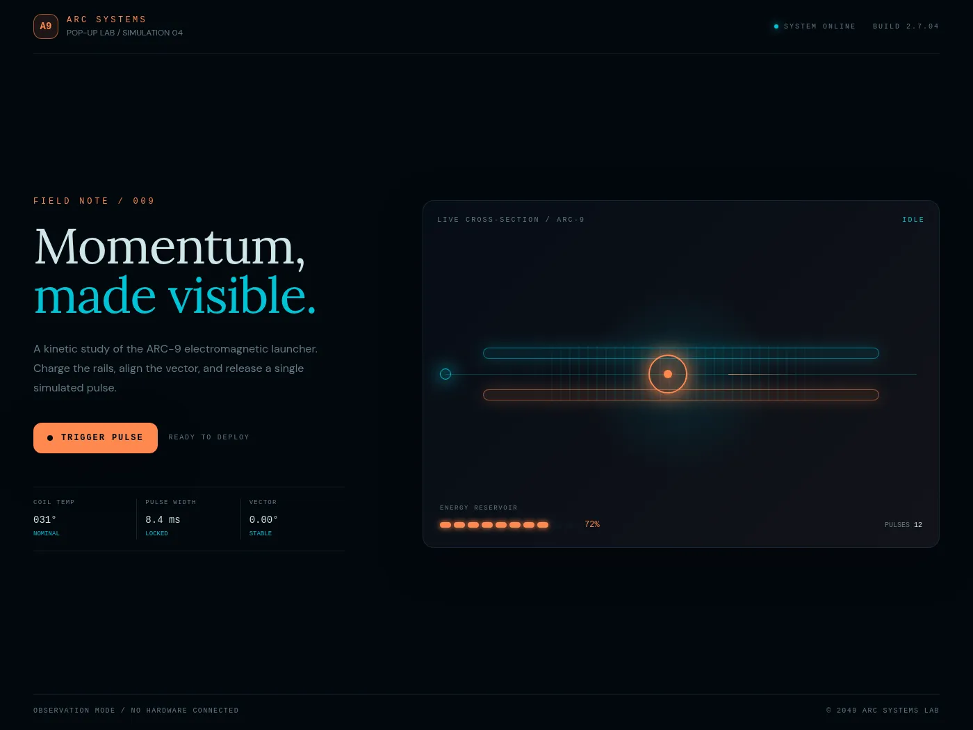 Pop-Up Rail Gun Visualizer