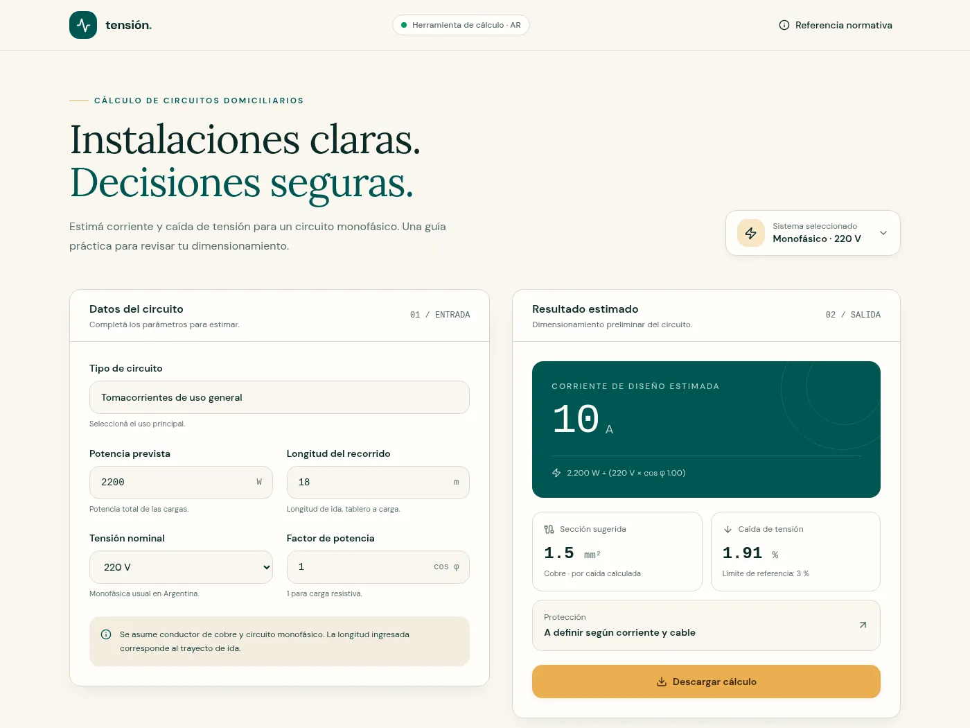 Calculadora Eléctrica AR