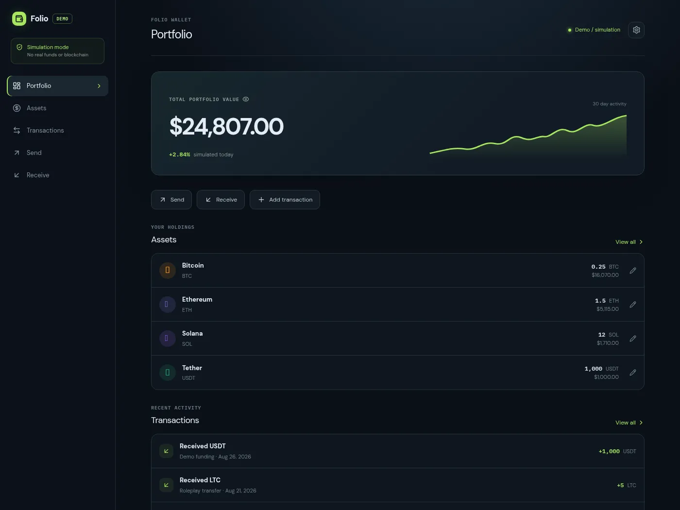 LARP Crypto Wallet Sim