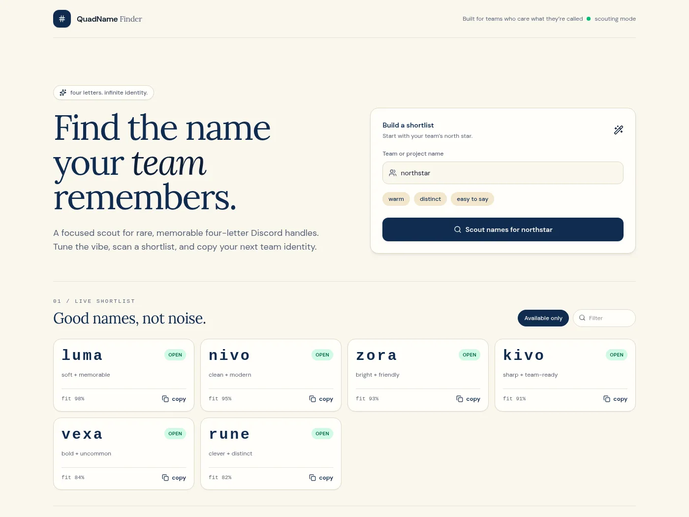 QuadName Finder