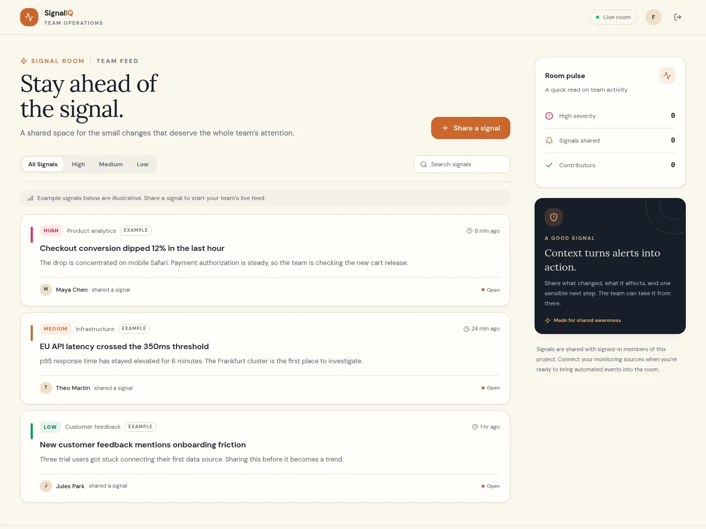 SignalIQ Team Alerts