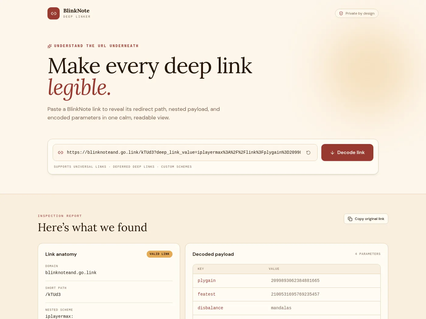 BlinkNote Deep Linker