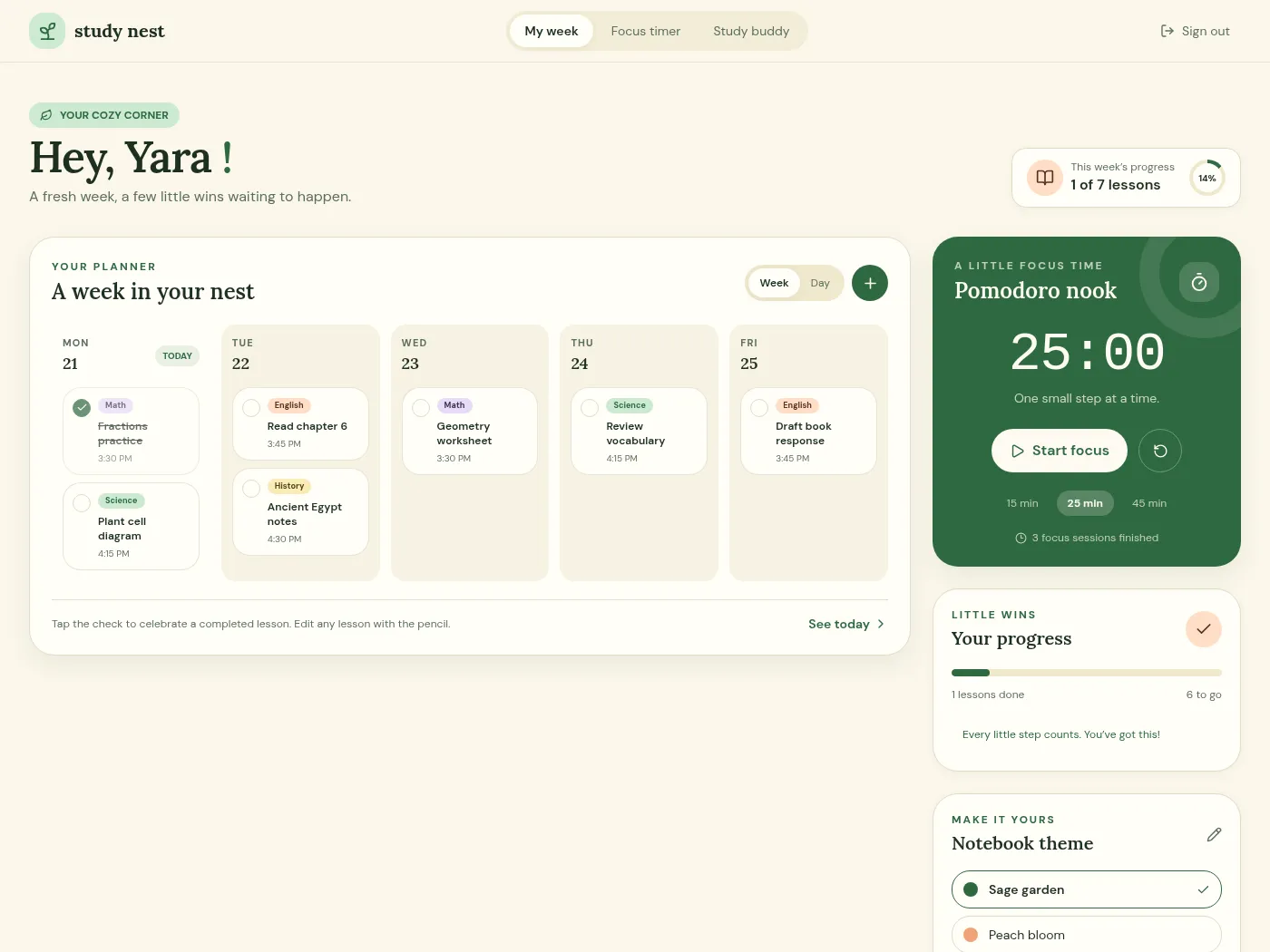Study Nest Planner