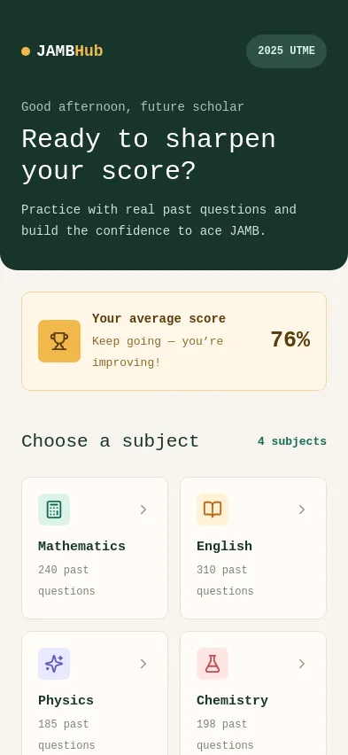 JAMB Practice Hub