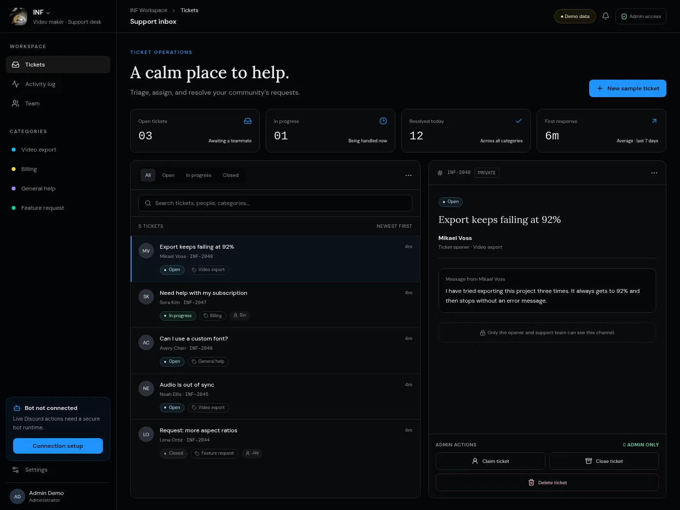 TicketEase Discord Bot