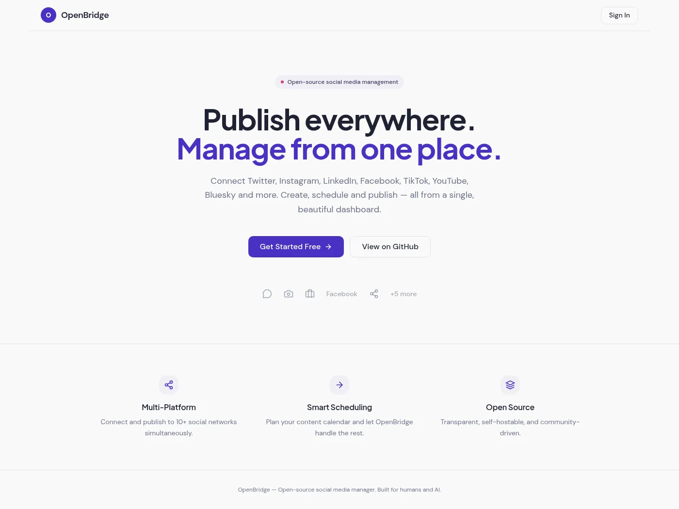 OpenBridge Social Manager